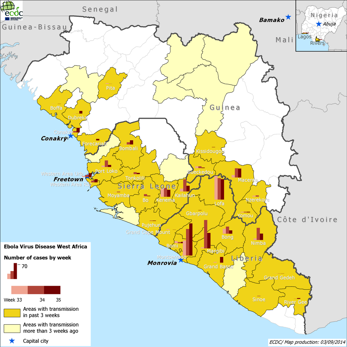 Epidemiological update: Outbreak of Ebola virus disease in West Africa ... Epidemiological update: Outbreak of Ebola virus disease in West Africa ...